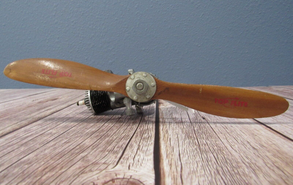 Vintage RC Ohlsson Rice Gas Airplane Engine w 8.8" Top Flite Wood ...