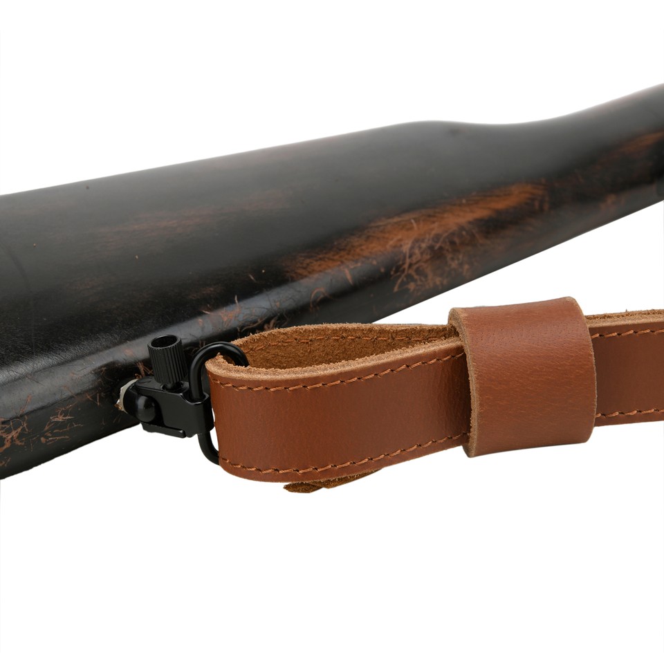 Vintage Leather Rifle Sling Gun Carrying Strap Shooting Adjustable ...