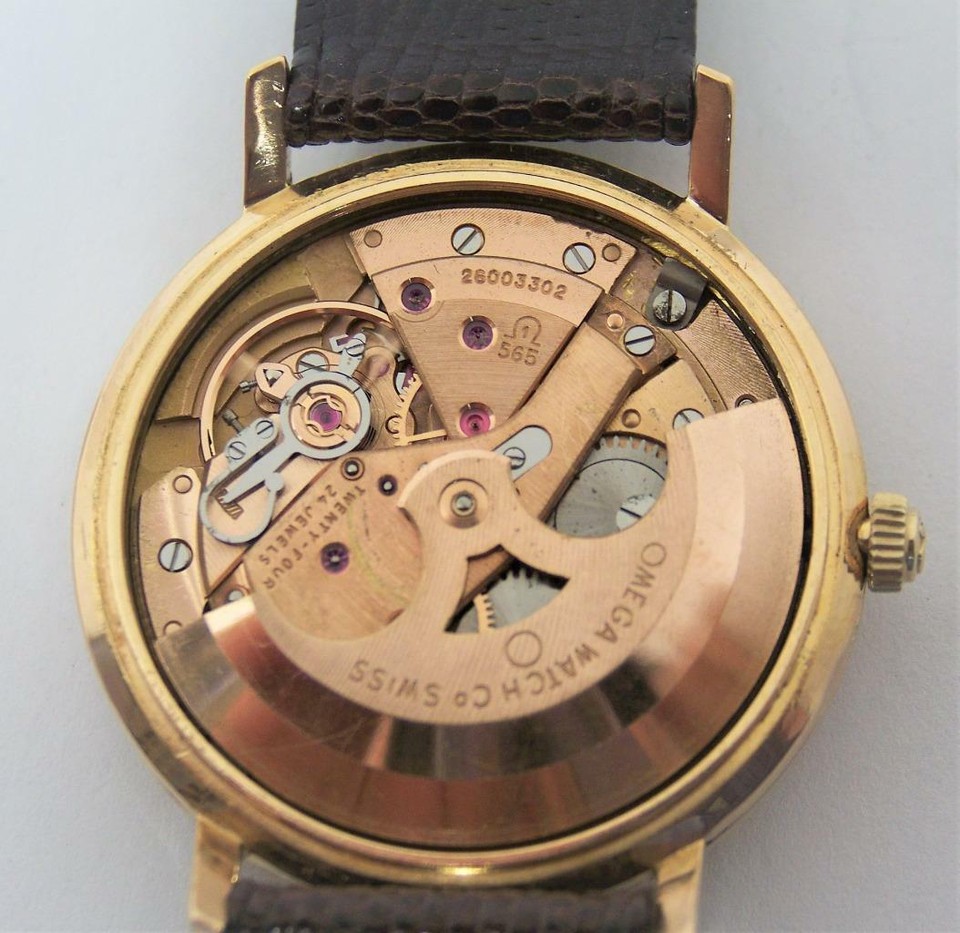 Vintage Solid 18k Rose OMEGA GENEVE Automatic Watch 1960s Cal.565 ...