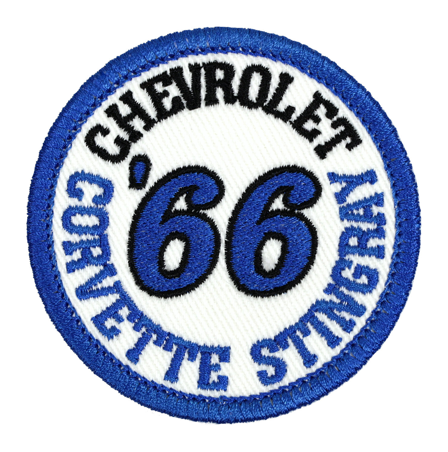 1966 Chevrolet Corvette Stingray Embroidered Patch Ivory/Royal Blue ...