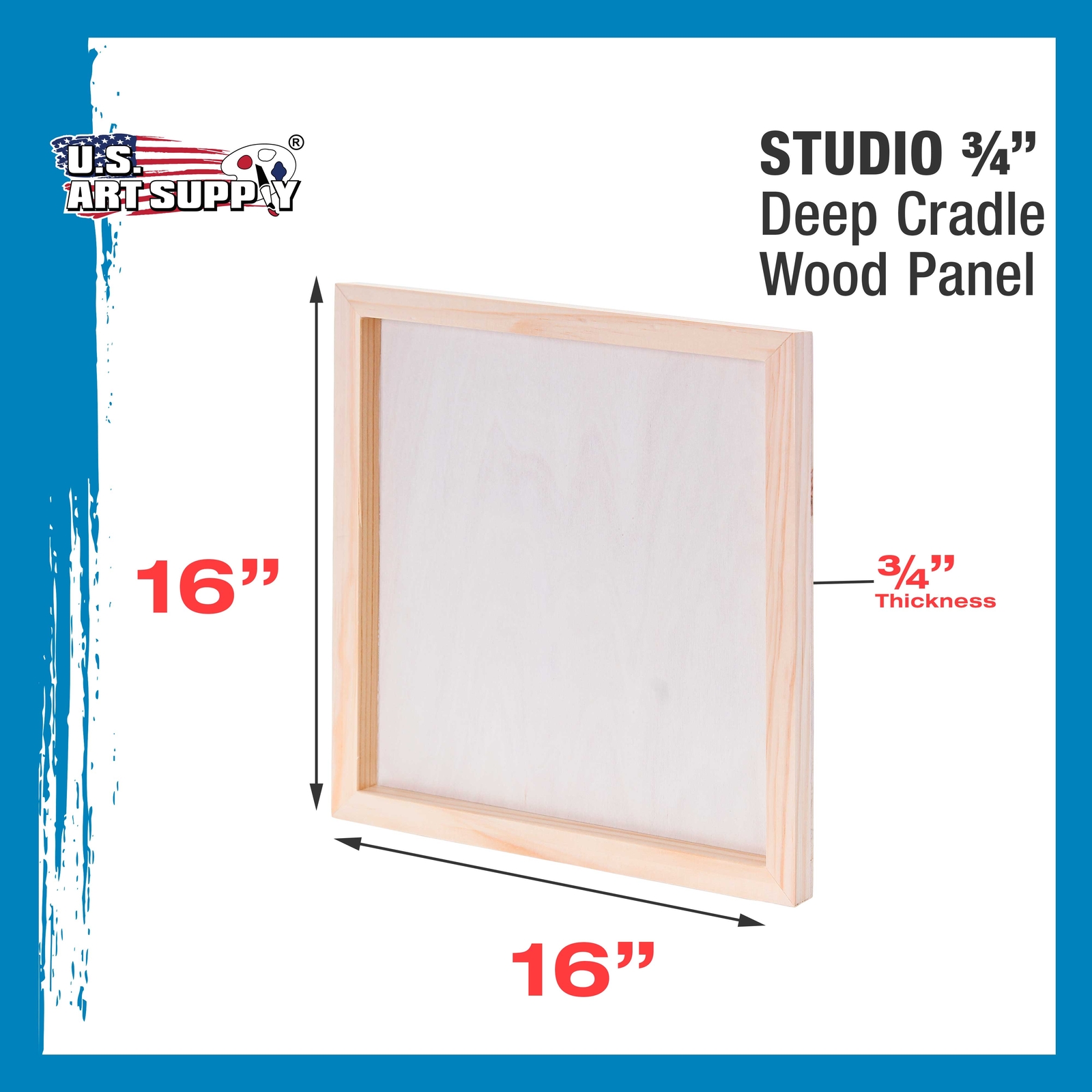 16" x 16" Studio 3/4" Profile Depth Artist Wood Pouring Panel Boards ...
