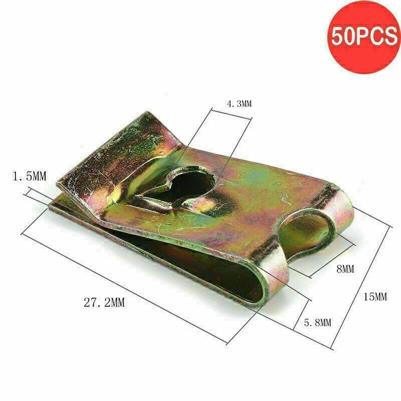 50PCS Speed Fasteners U Nuts Screw Spire Clip Interior Trim Panels for ...