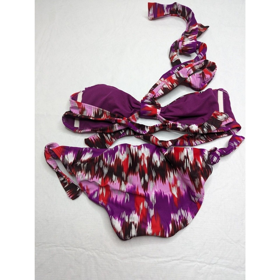 Vintage Y2K Target Womens Sz M Bandeau Bikini Swimsuit Purple Pink | eBay