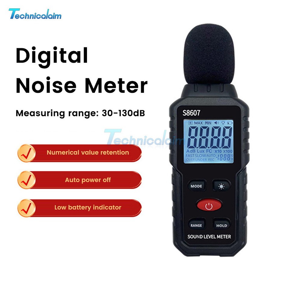 Digital LCD Sound Level Meter 30~130dB Professional Sound Noise Level ...
