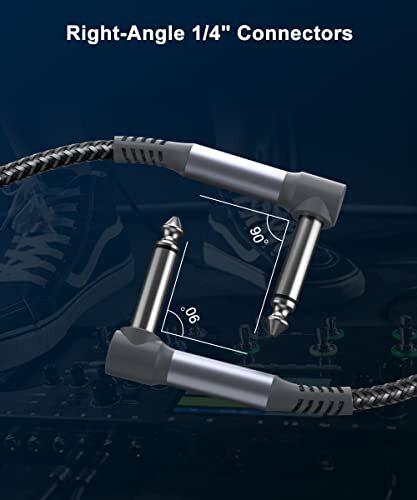 Guitar Patch Cables 3pack6 Inch 6.35mm Effects Pedal Board Cord 1/4 ...