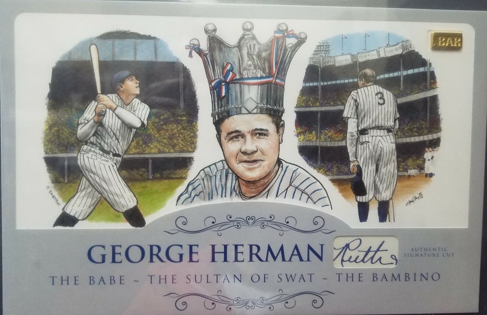 The Bar Signature Cut Babe Ruth Autograph 1/1 Gold BGS 9.5 JSA Auto ...