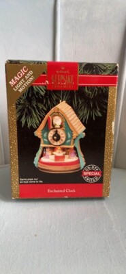 Hallmark Magic Light Motion Enchanted Clock Christmas Ornament 1992 | eBay