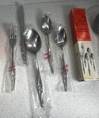 NIB 5 Piece Place Setting Creative Manor Stainless SPRITELY ROSE ...