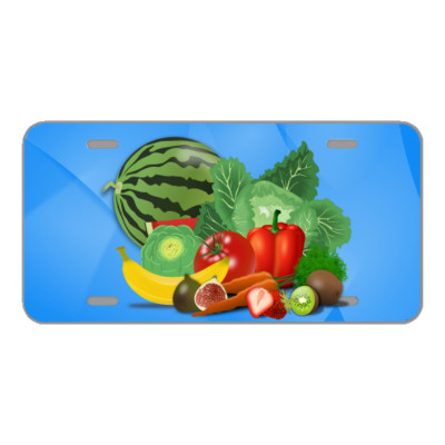 Custom Novelty License Plate With Yummy Fruits And Vegetables Image | eBay