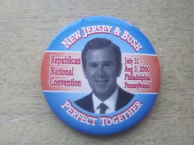 George Bush Pin Back Campaign Political Button New Jersey | eBay