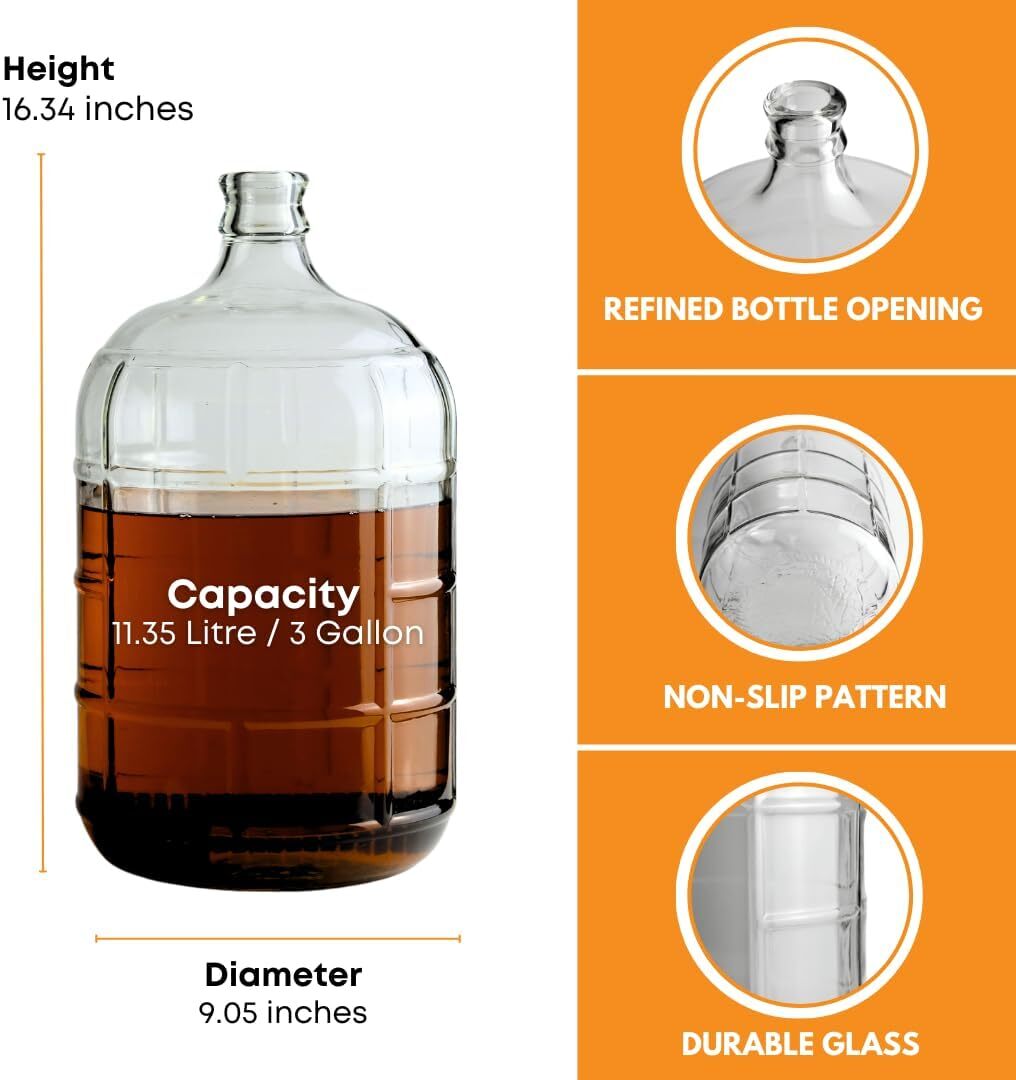 3 Gallon Italian Glass Bottles | 3 Gallon Fermenters | Large Glass ...