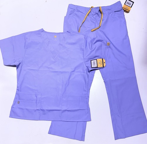 WonderWink Blue Scrub Set Top Bottoms Women’s Large New W Tags | eBay