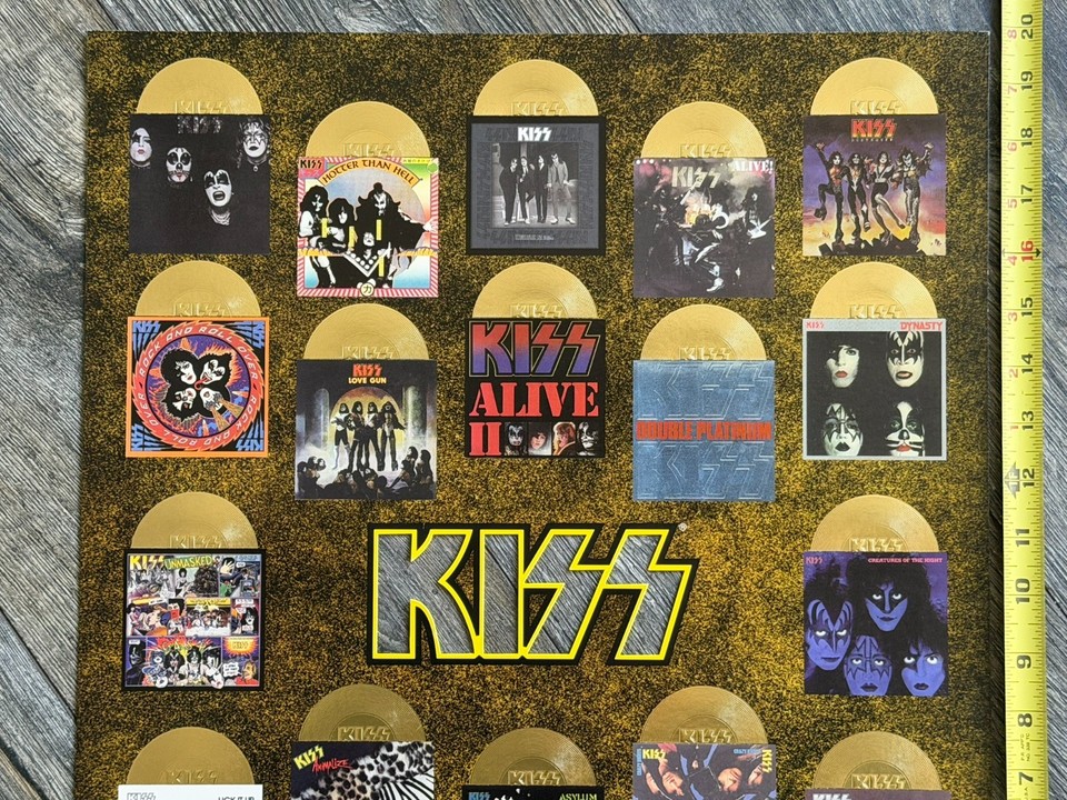 KISS Card Set Neca Uncut Sheet Mini Gold Record Album Set 1998 Vintage ...