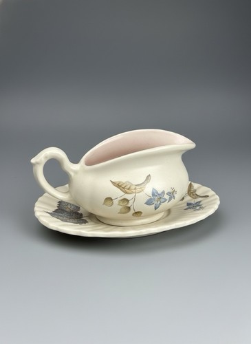 Vintage Axe Vale Pottery Gravy Boat & Underplate Saucer - Devon England ...