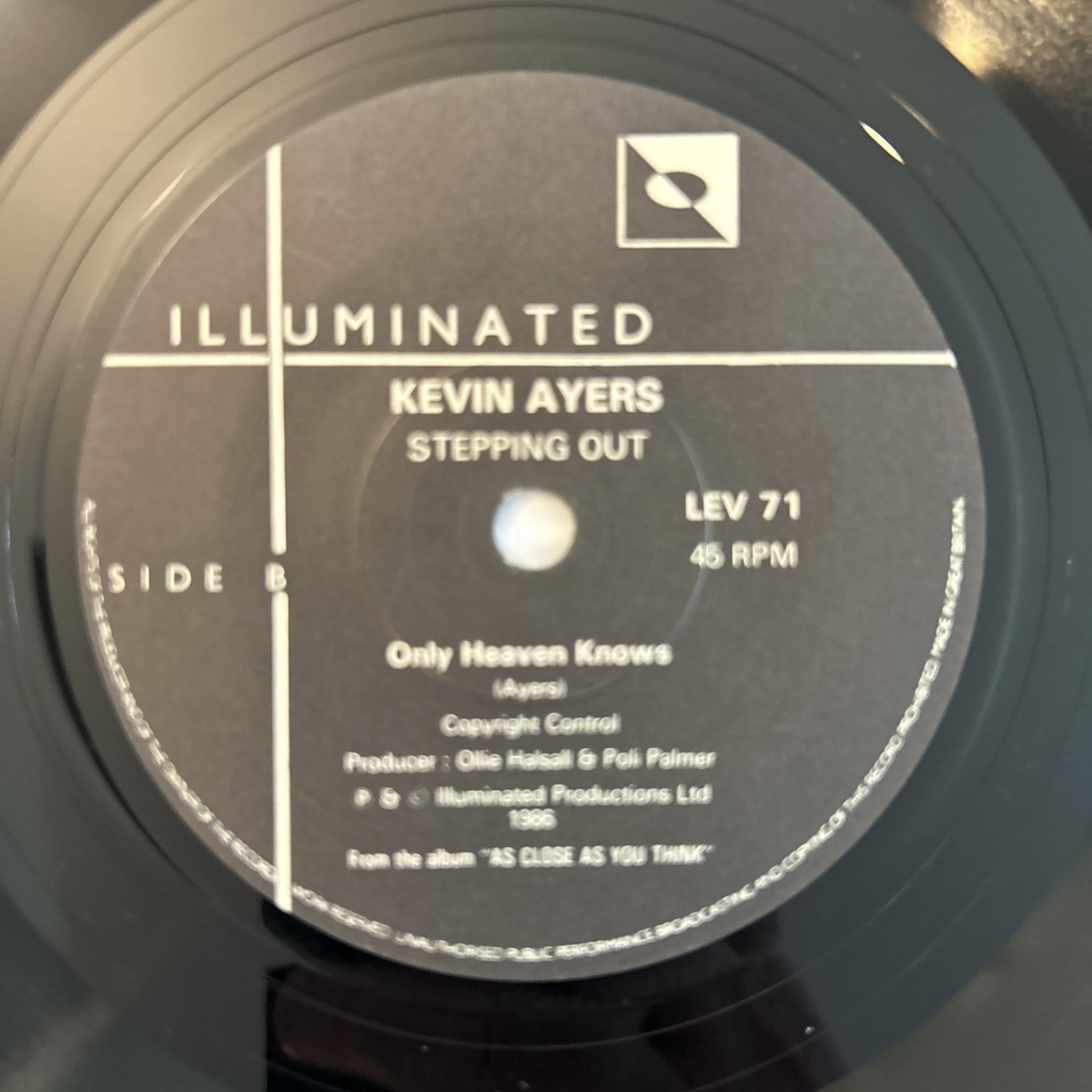 KEVIN AYERS STEPPING OUT 45 7” VINYL ILLUMINATED LEV 71 1986 Record | eBay