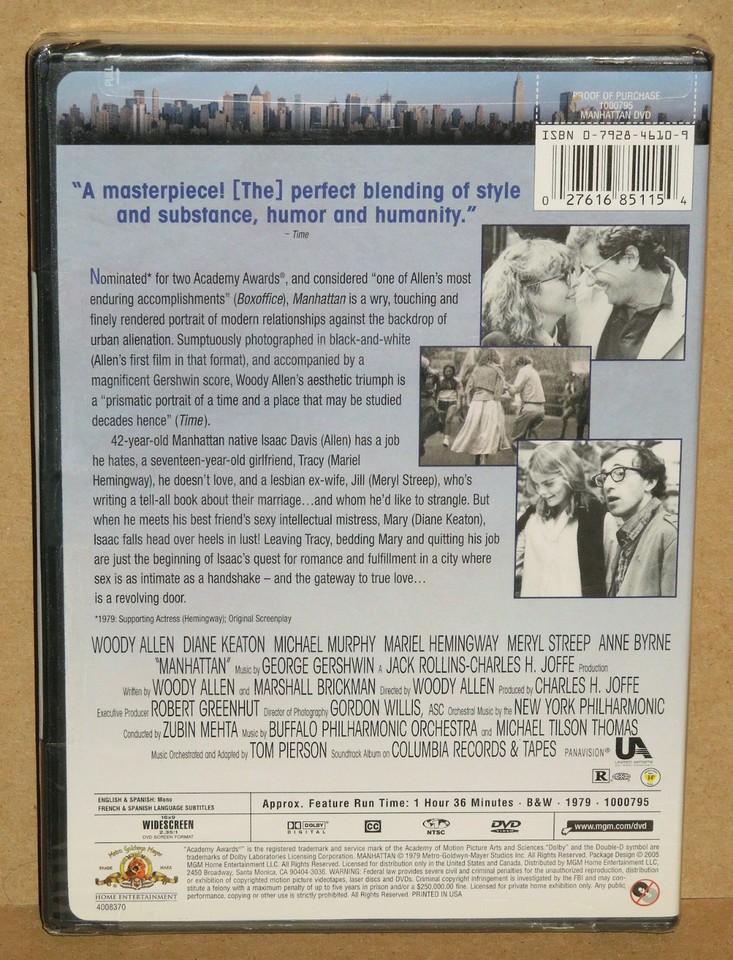 Manhattan (DVD, 2005, Widescreen) 27616851154| eBay
