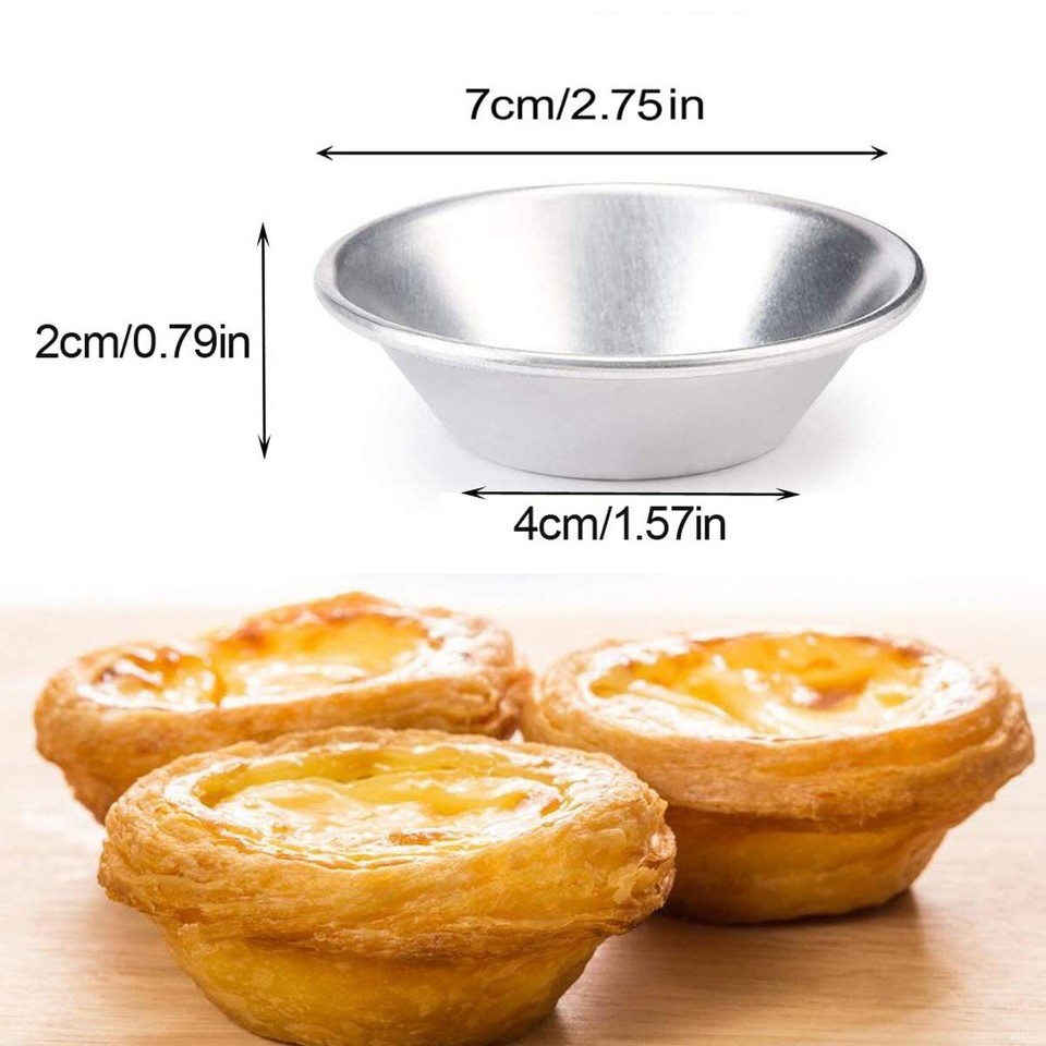 Bezall 20Pcs Egg Tart Molds, Mini Tart Pan for Baking, Aluminium Puto ...