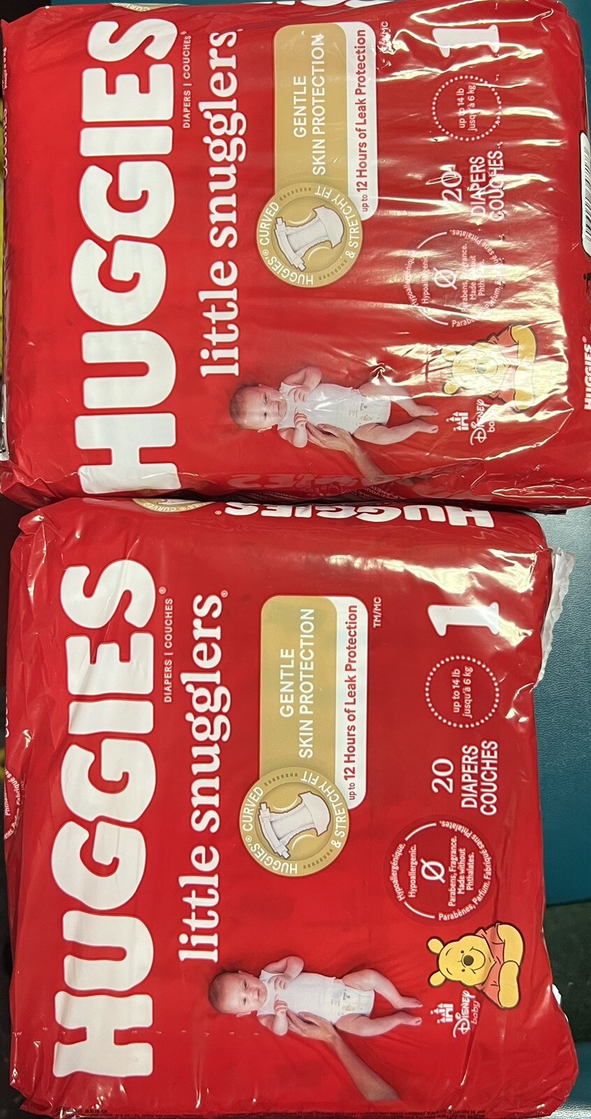 2 Packs Huggies Little Snugglers Size 1 Disney Baby Winnie Pooh Diapers ...