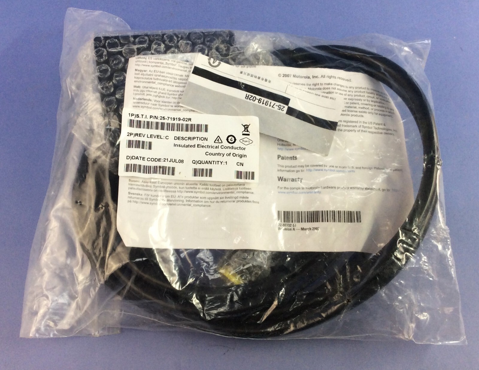 Genuine Symbol DC Filtered Power Cable Cord Vc5090 25-71919-04r for ...