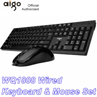 Computer Office Keyboard Wired USB 104 Keys & Mouse Combo Silent Set ...