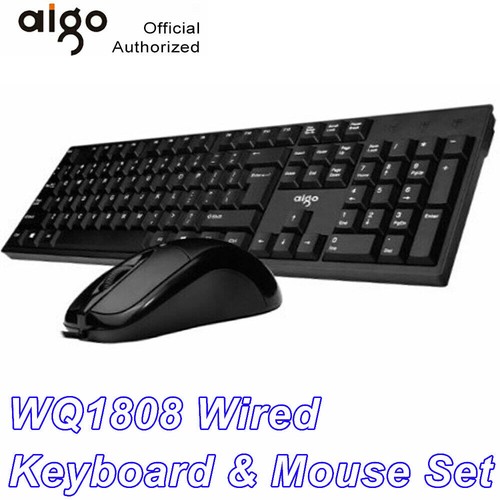 Computer Office Keyboard Wired USB 104 Keys & Mouse Combo Silent Set ...