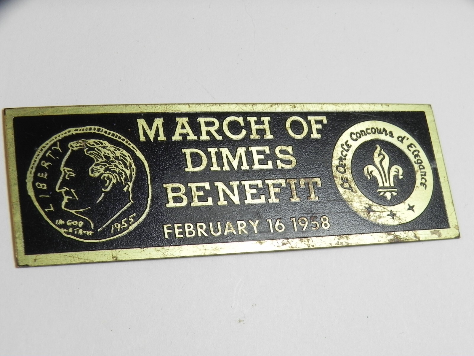 HTF Vintage 1958 Le Cercle Concours d'Elegance Dash Emblem Badge March ...