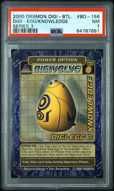 2000 Digimon Digi-Battle Series 3 Bo-156 Digi-Egg of Knowledge PSA 7 NM ...