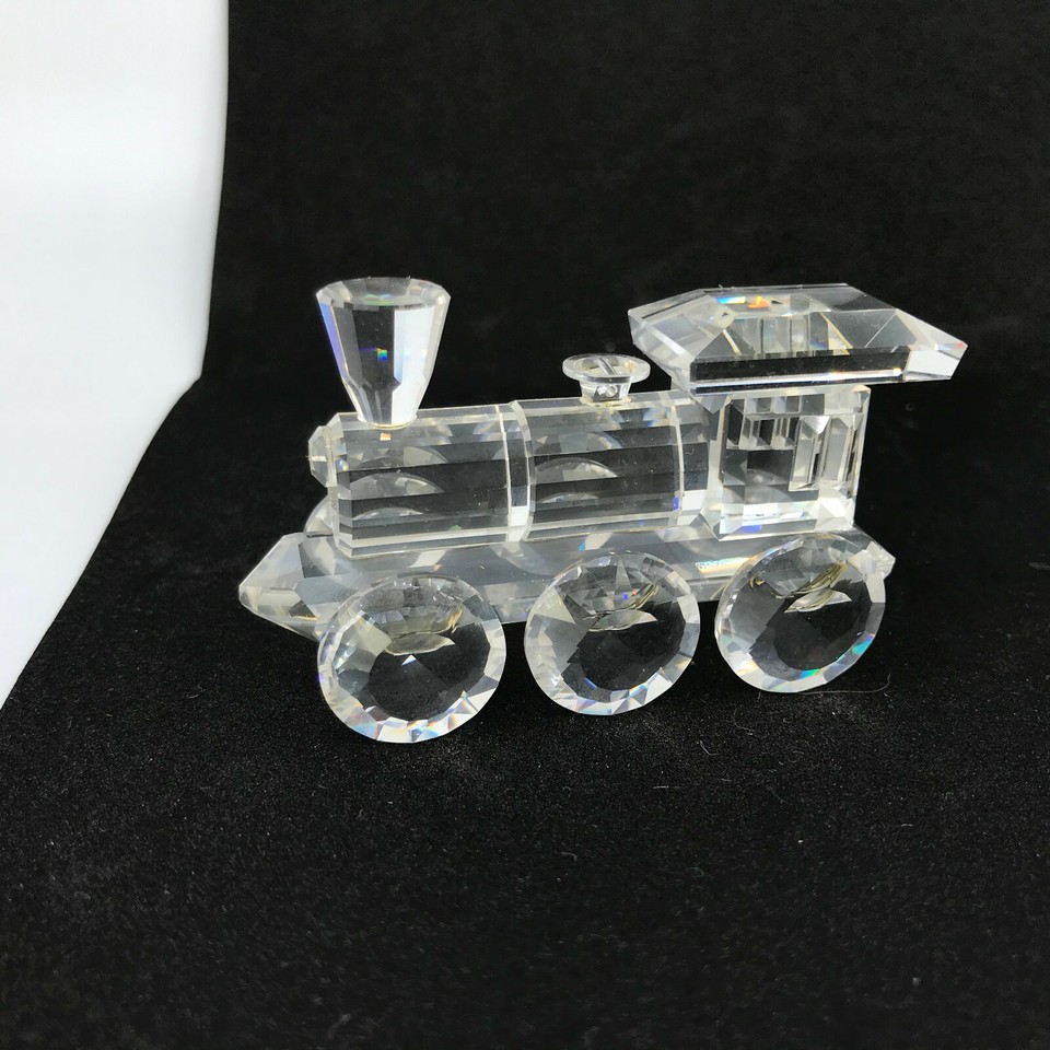 Swarovski Crystal Large Train set 4 Cars w Mirror Painted Tracks 1988 ...