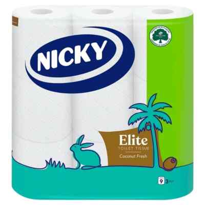 Nicky Elite Coconut Fresh 3PLY 168 Sheets 45/90/135/180 Toilet Rolls ...