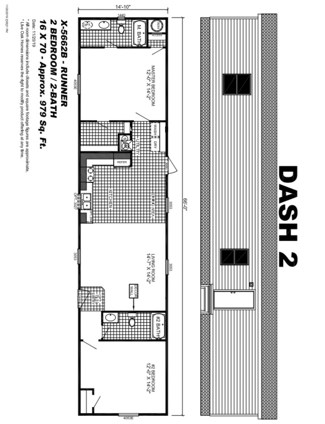 2025 LIVE OAK DASH 2 Mobile Home 2BR/2BA 979 sq ft SW-Factory Direct ...