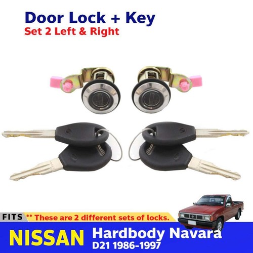 Cylinder Door Lock Safety Key Set L+R Fits Nissan Navara D21 Pickup ...