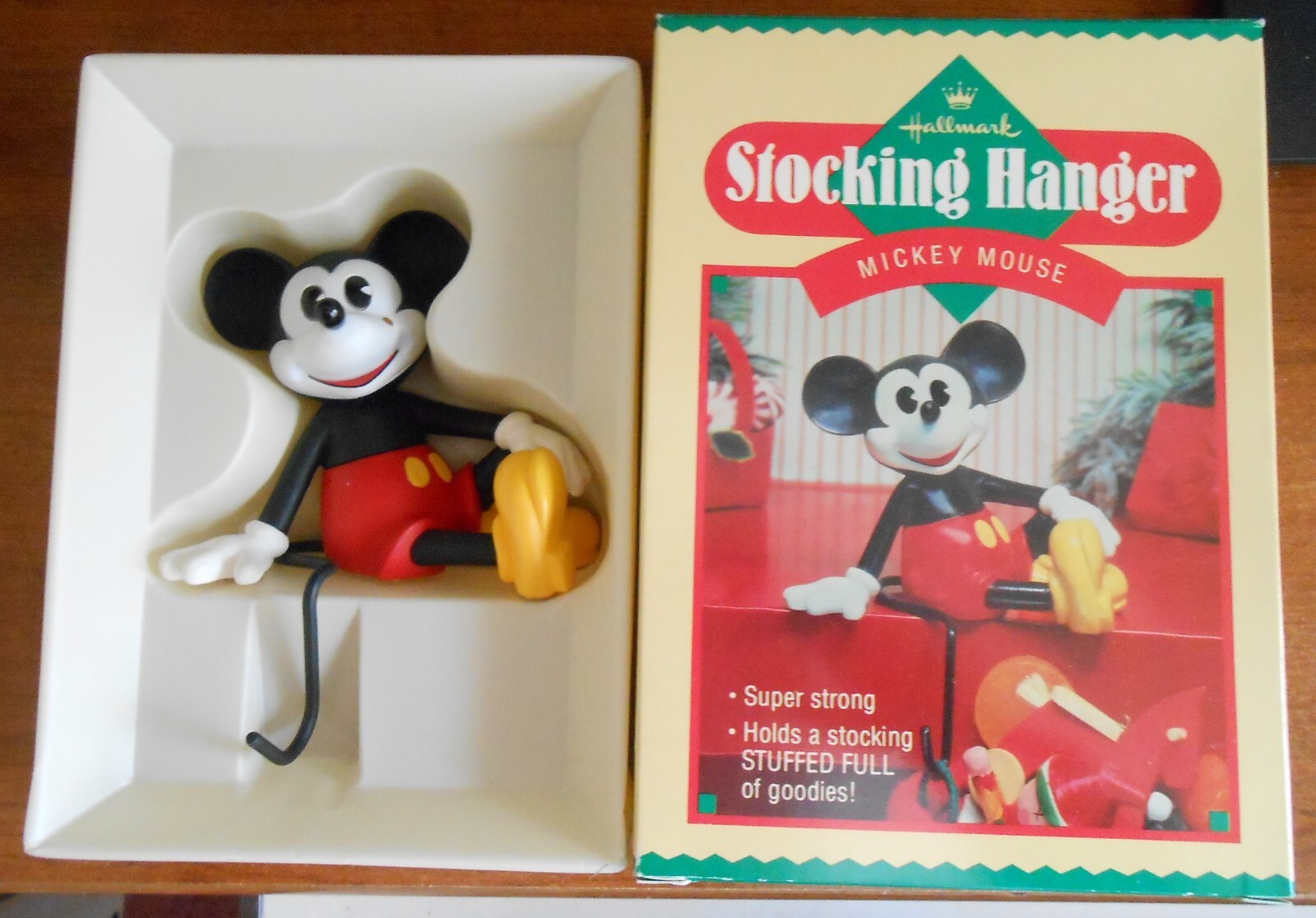 Vintage Hallmark Disney Mickey Mouse Christmas Stocking Hanger w/ Box ...