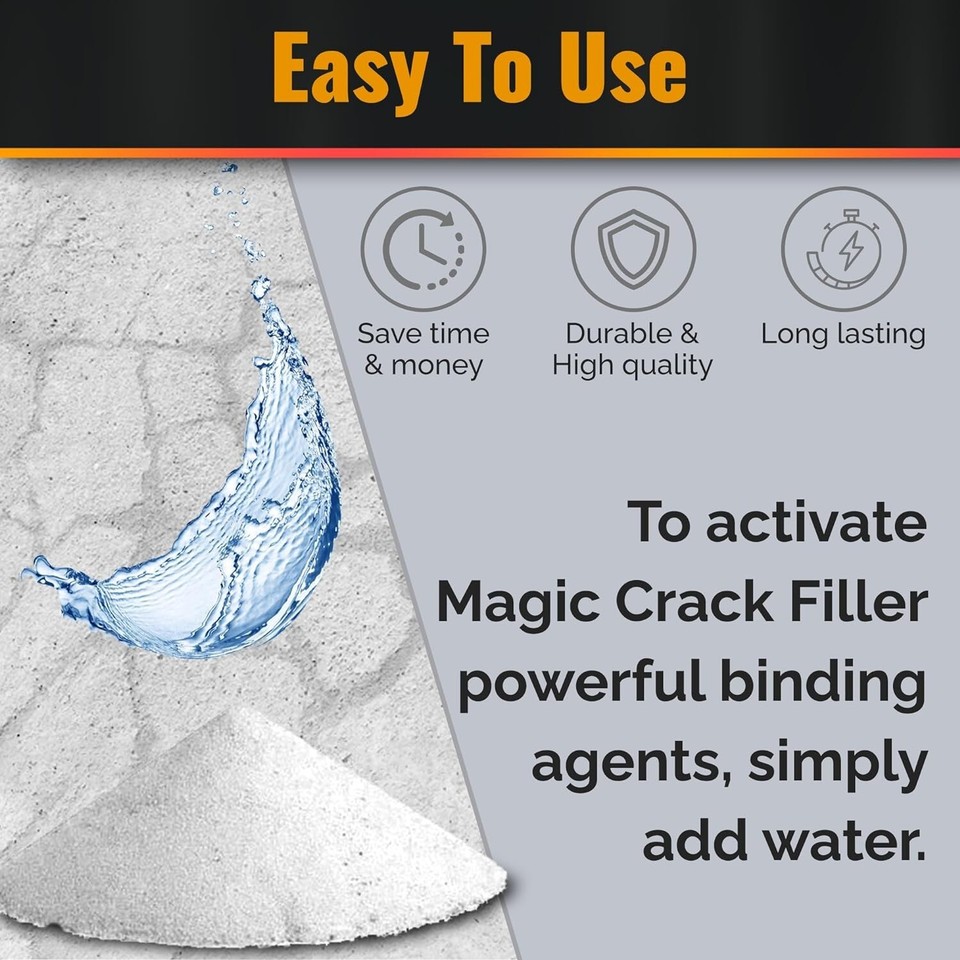 Magic Crack Filler 2LB Concrete Grey, for Filling in Concrete Cracks on ...