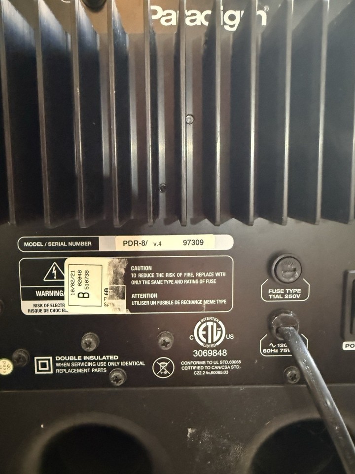 Paradigm PDR-SERIES PDR-8 V.4 Subwoofer | eBay