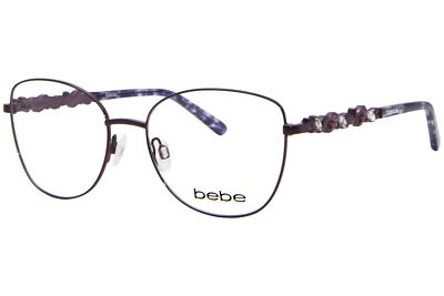 Bebe BB5230 510 Eyeglasses Women's Plum Full Rim Rectangle Shape 52mm ...