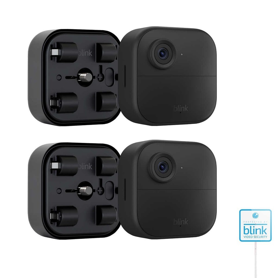 Blink Outdoor 4 Wireless 3 Camera Security System Blink Mini 2 with ...