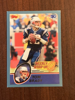 2003 Topps Football NFL Tom Brady Season Highlight Weekly Wrap Up Card ...