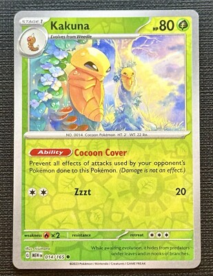 Kakuna 014/165 Reverse Holo Scarlet & Violet 151 Pokemon Card TCG NM+ ...