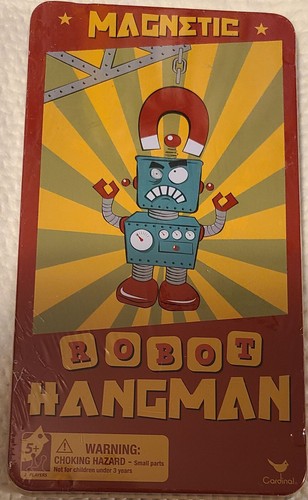 CARDINAL "MAGNETIC ROBOT HANGMAN GAME" IN TIN CASE NEW SEALED TOY/ HOME ...