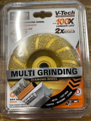 Ridgid 4.5 in. V-Tech Multi Grinding Diamond Wheel NEW!! (HPB008045) | eBay