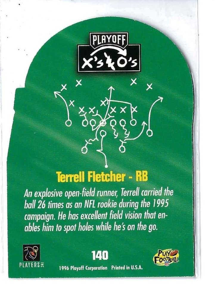 1996 Playoff X's & O's Terrell Fletcher - San Diego Chargers | eBay