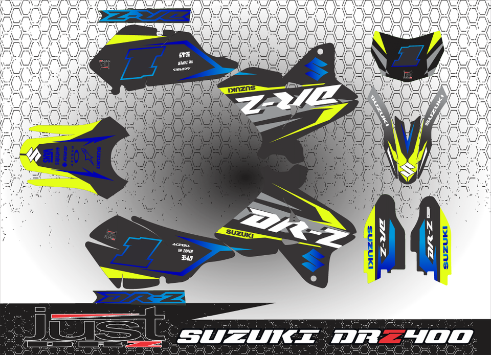 Chrome Holographic graphics kit Suzuki DRZ400 DRZ 400sm Supermoto ...