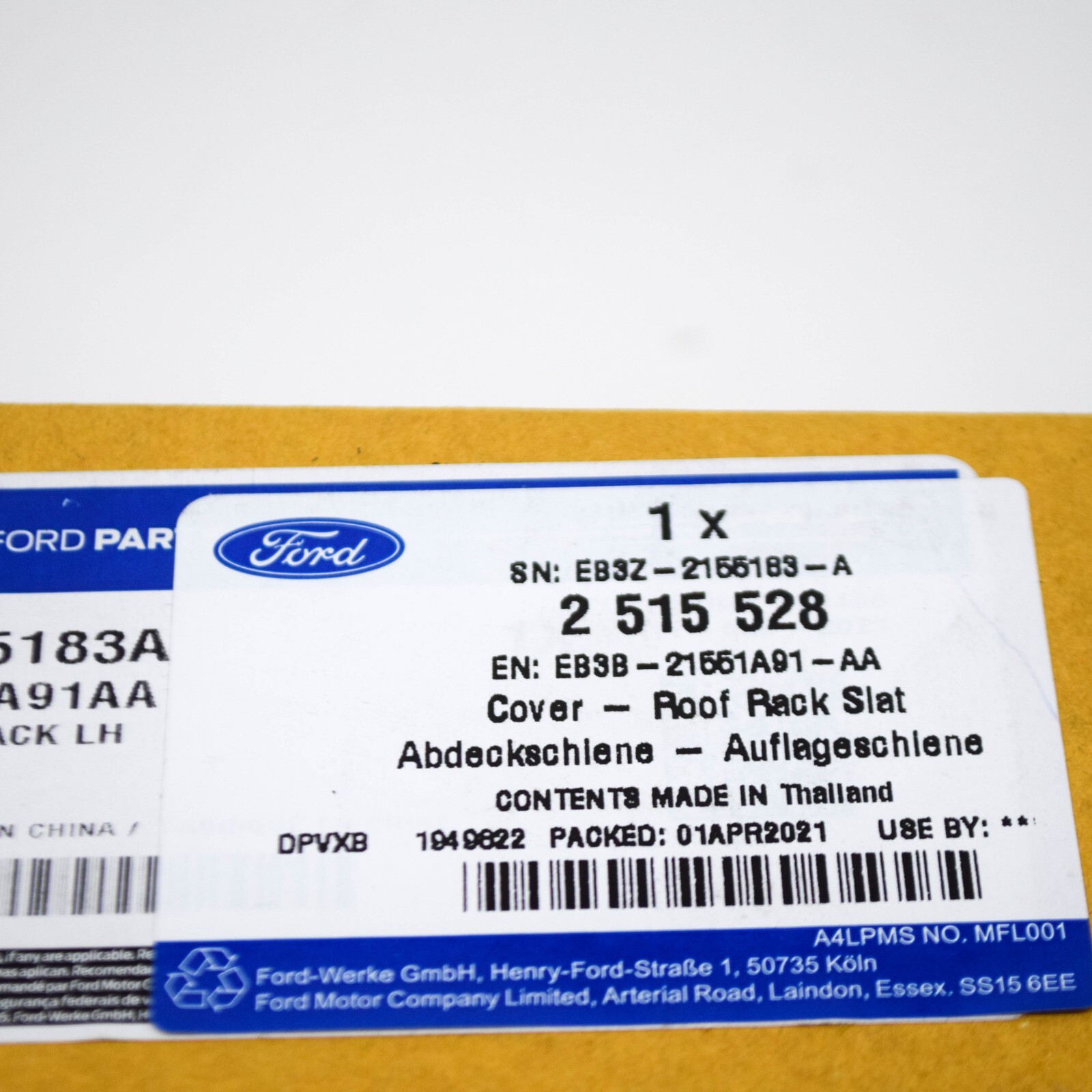 FORD RANGER MK3 Front Left Roof Rack Slat Cover EB3Z-2155183-A 2515528 ...