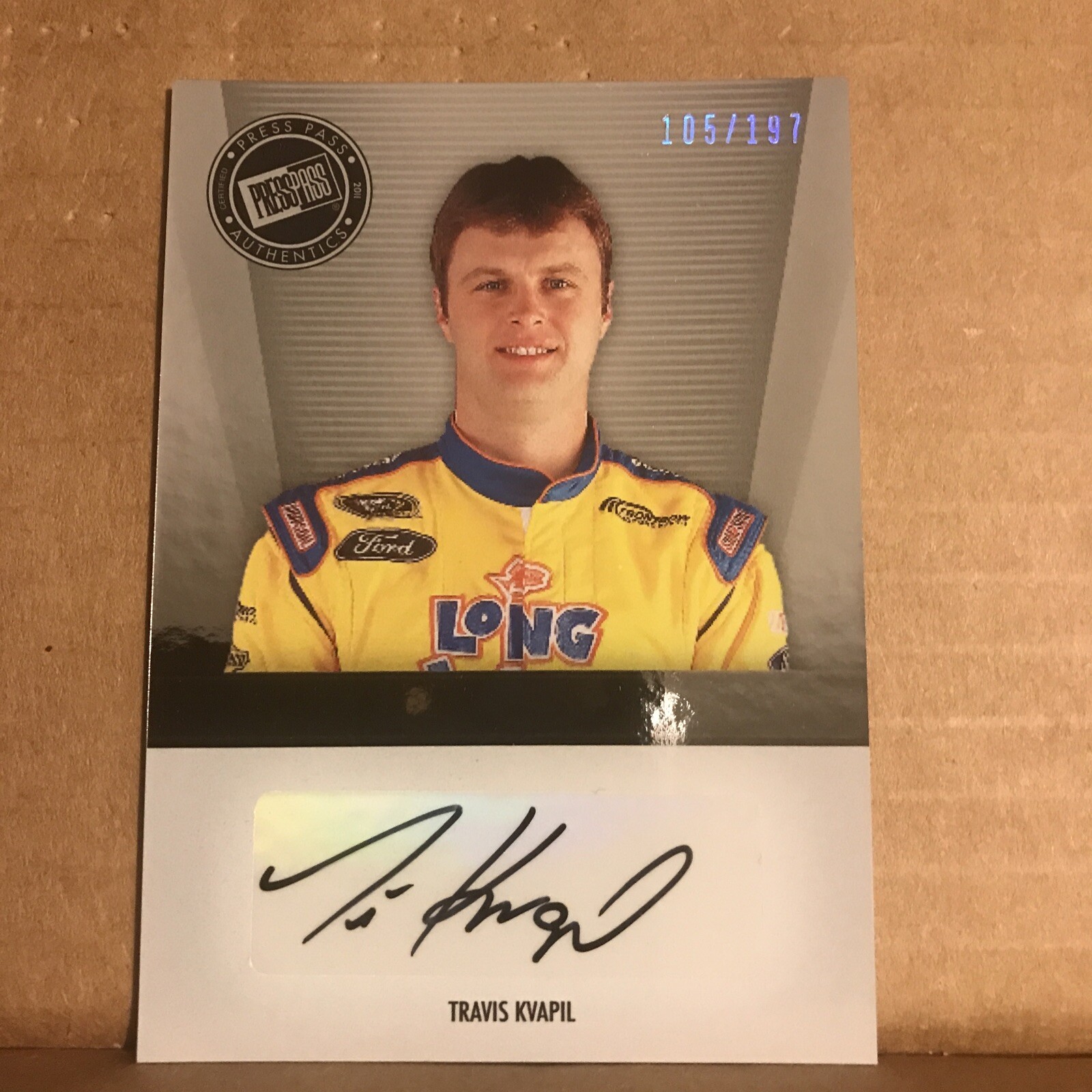 Travis Kvapil 2011 Press Pass Premium Authentics Autograph 2011 105/197 ...