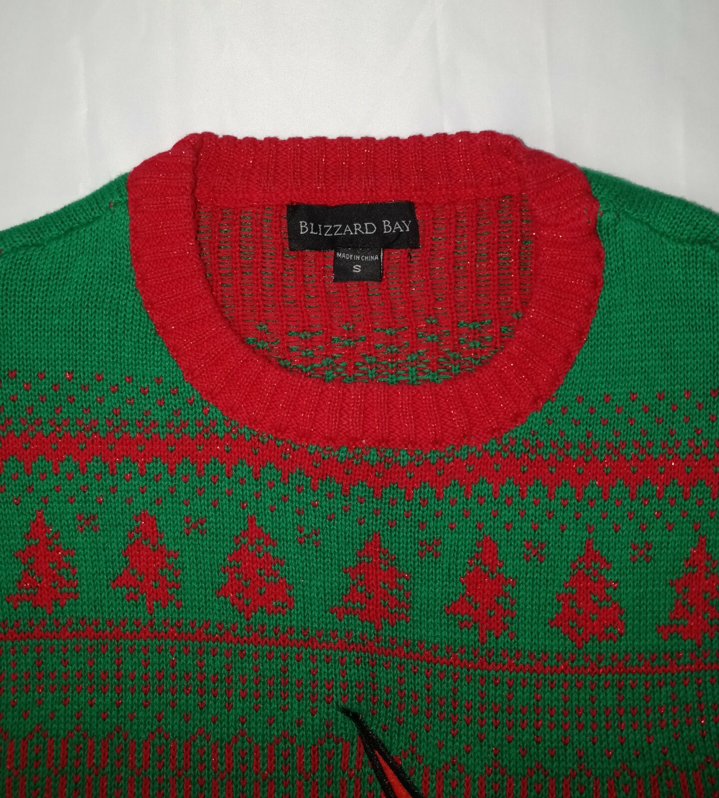 BLIZZARD BAY CHRISTMAS UNICORN GREEN KNIT BEADED SWEATER SIZE: S 100% ...