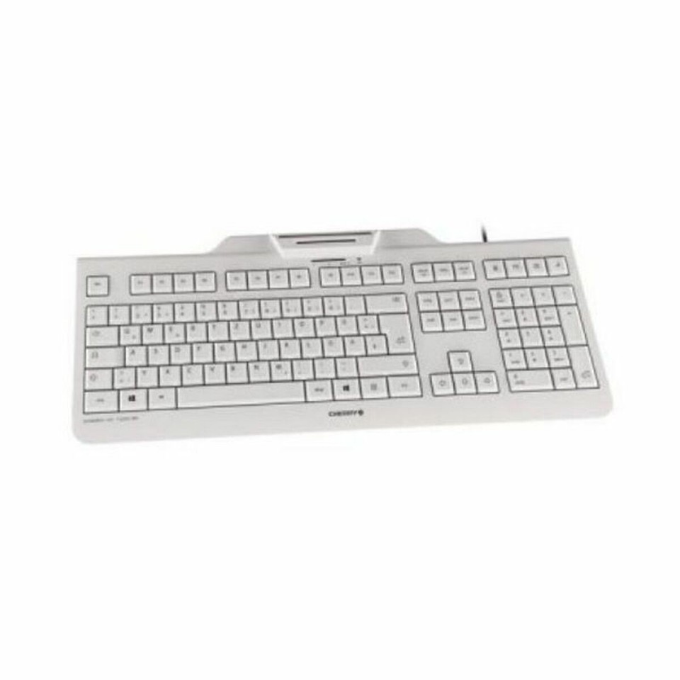 Tastiera con Lettore Cherry JK-A0100ES-0 Bianco Grigio Qwerty in ...