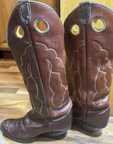 Tony Lama Gold Label Buckaroo Cowboy Boots Brown Leather Style 6420 ...
