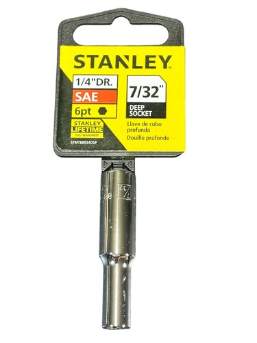~NEW~ STANLEY 1/4” Drive SAE 6 Point 7/32” Deep Socket. Lifetime ...