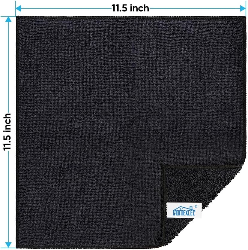 Microfiber Cleaning Cloth Black, 12 Pack Premium Microfiber Towels for ...