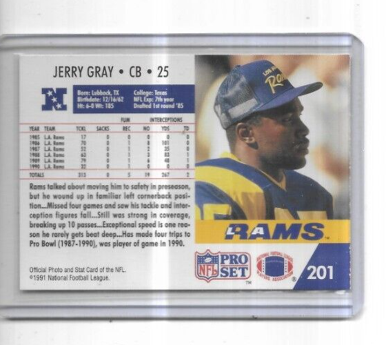 1991 Pro Set #201 Jerry Gray Los Angeles Rams | eBay